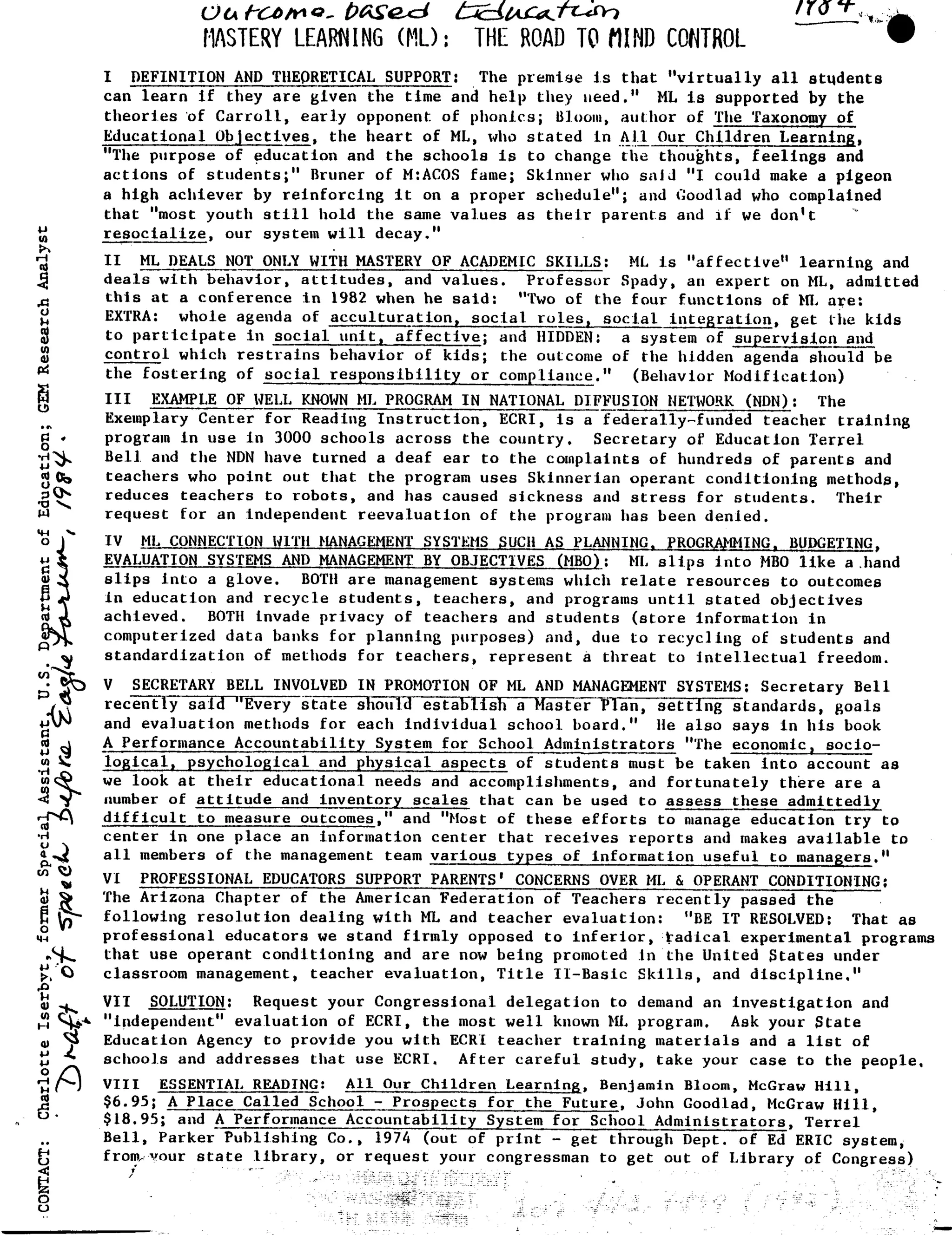 Road to mind_control_iserbyt-1984-1pg-edu | PDF