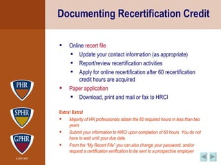 Road To Recertification | PPT