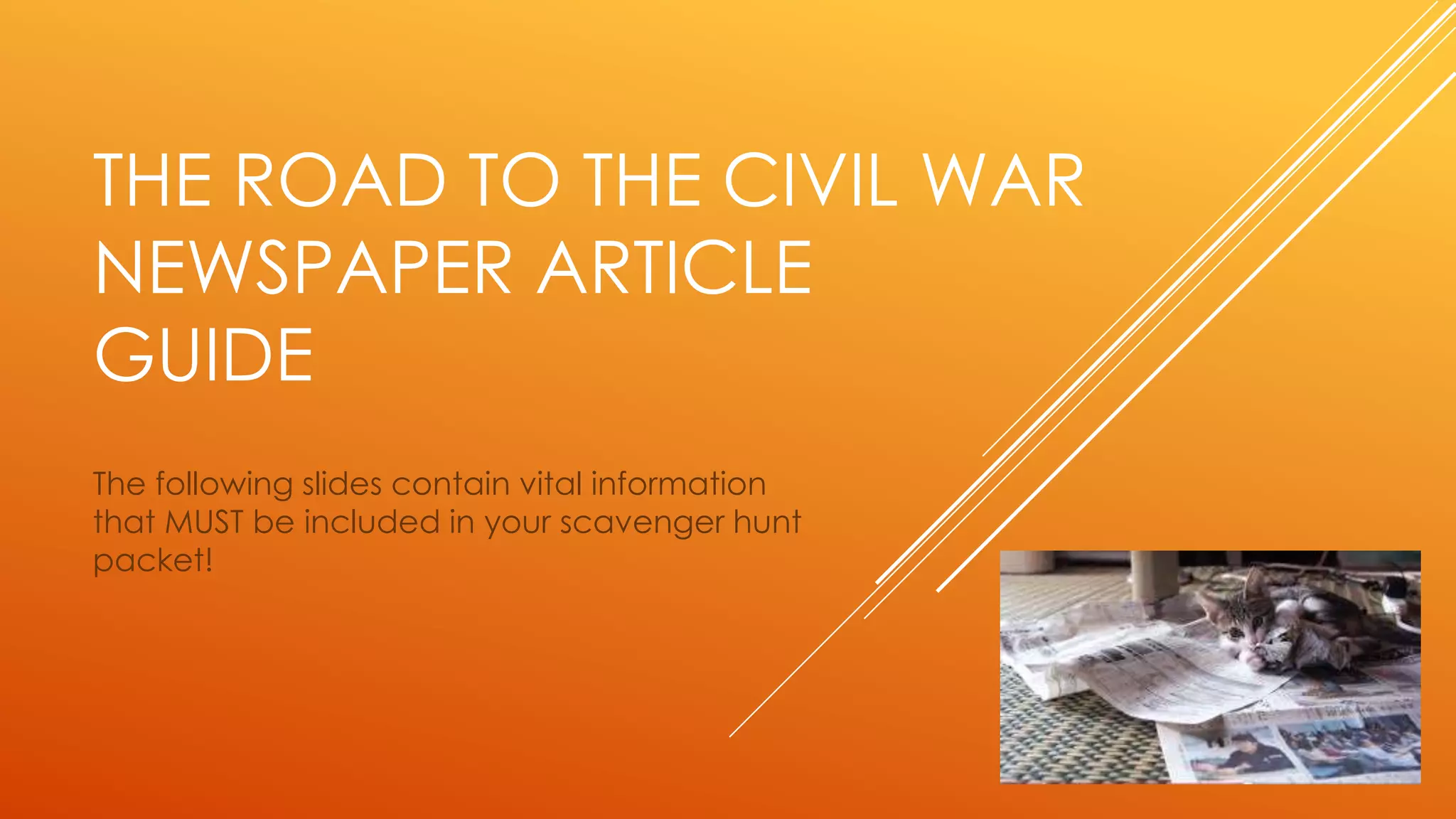 Road to the civil war scavenger hunt key | PPTX