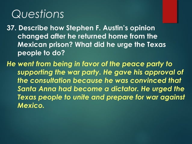 Road to the Texas Revolution Test Review Answer Key | PPT | North ...