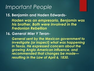 Road to the Texas Revolution Test Review Answer Key | PPT | North ...