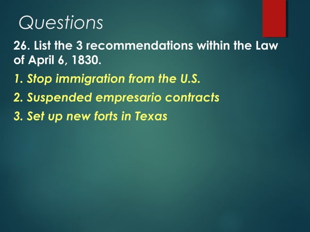 Road to the Texas Revolution Test Review Answer Key | PPT | North ...