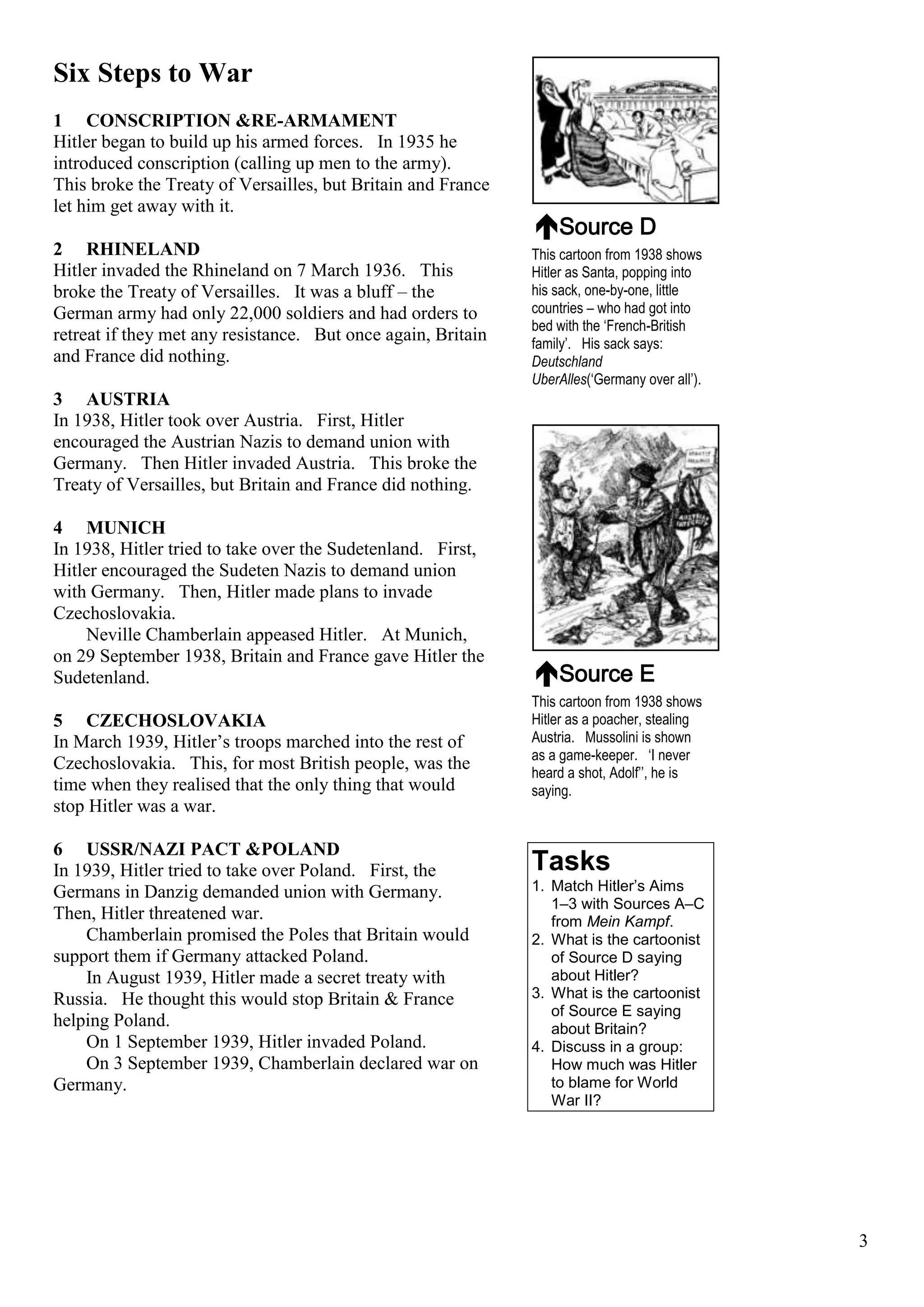 Road to war student booklet | DOCX