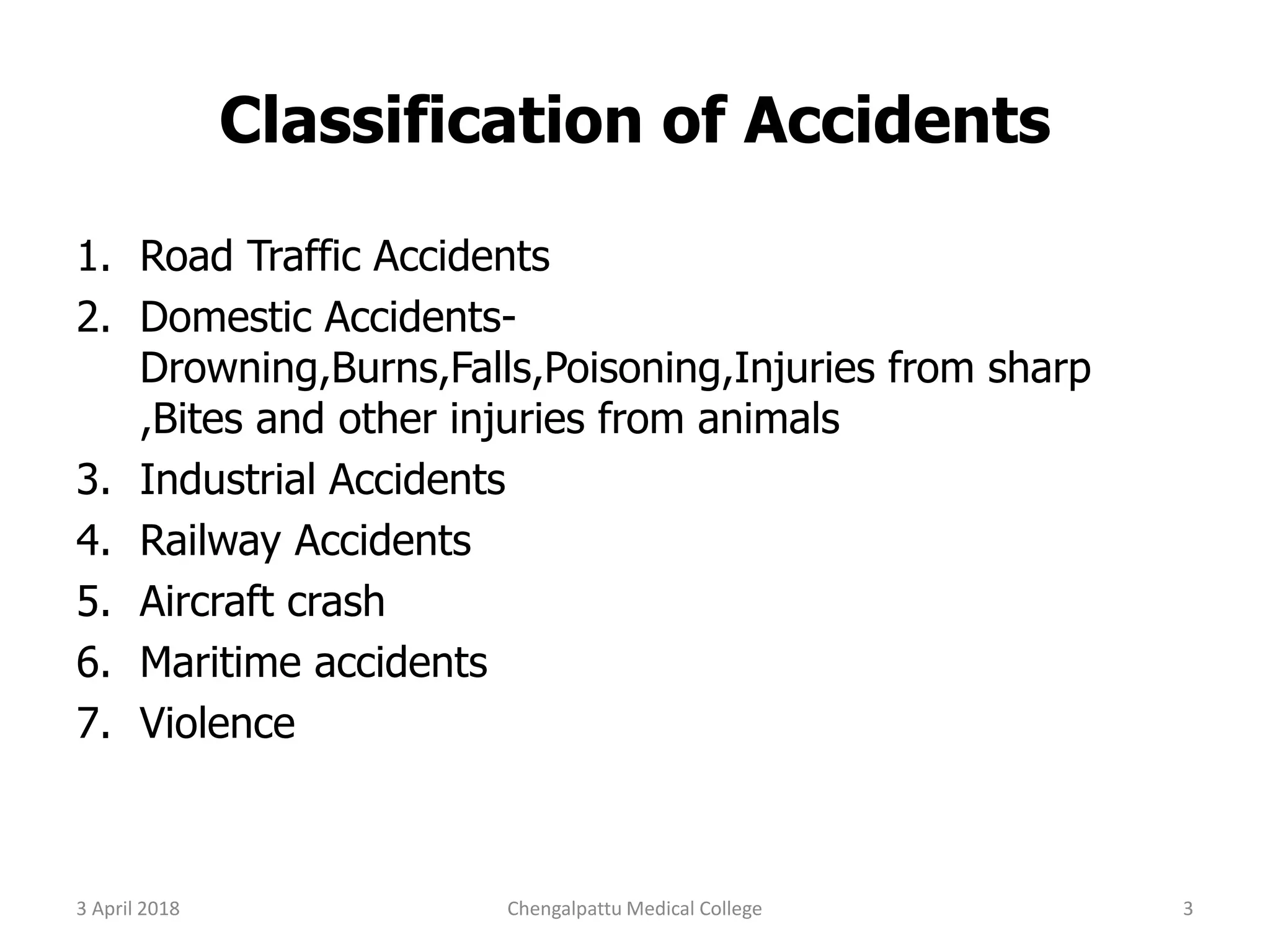 Road traffic accidents | PPTX