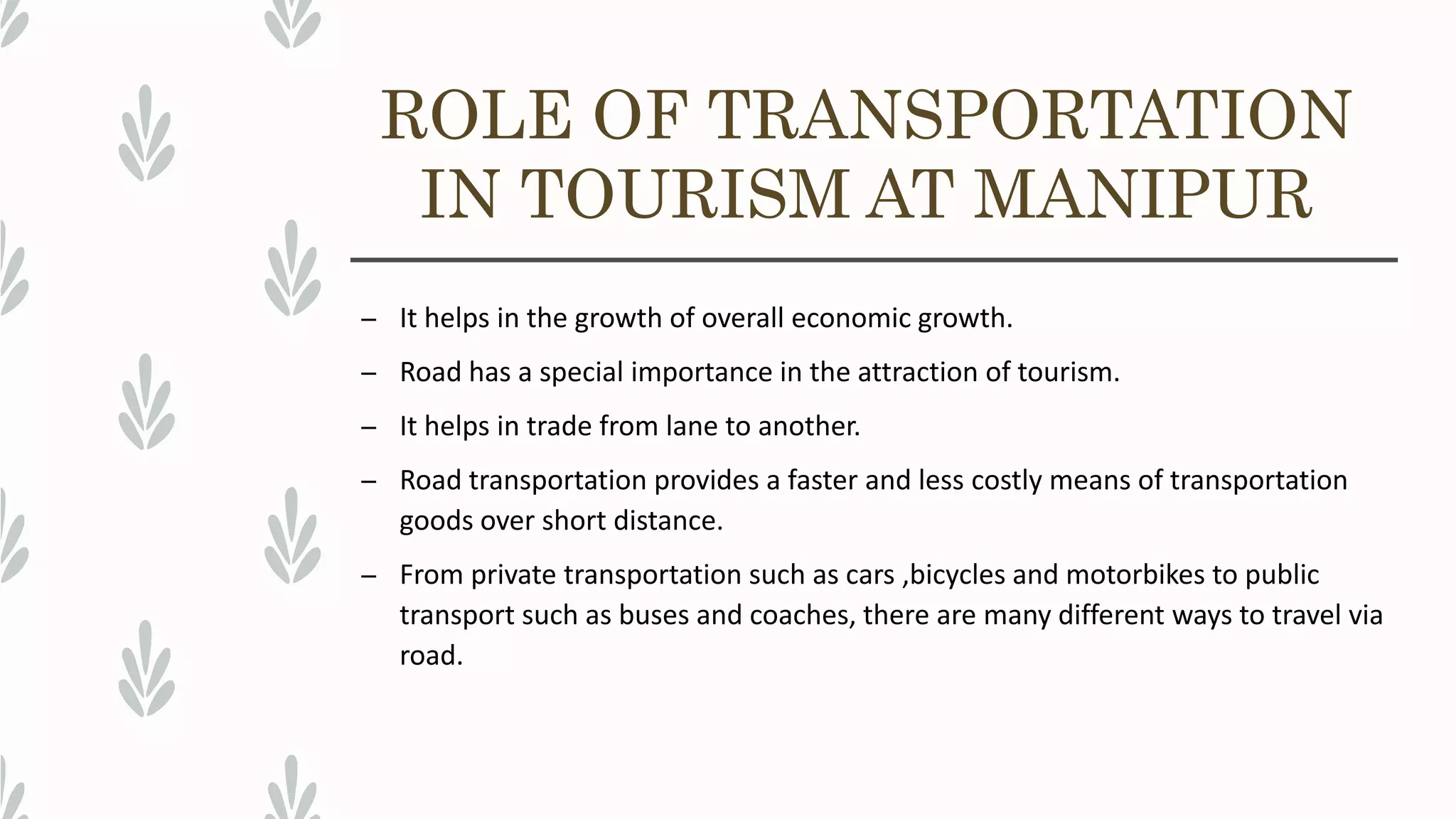 Road transportation of manipur | PPTX