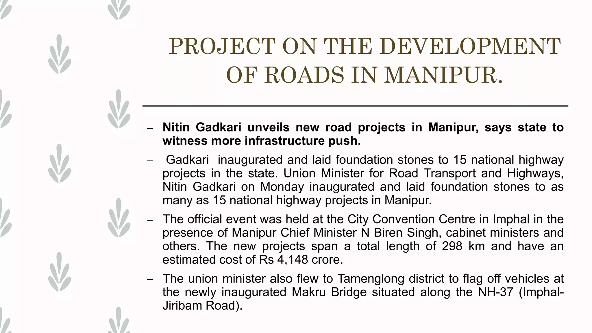 Road transportation of manipur | PPTX