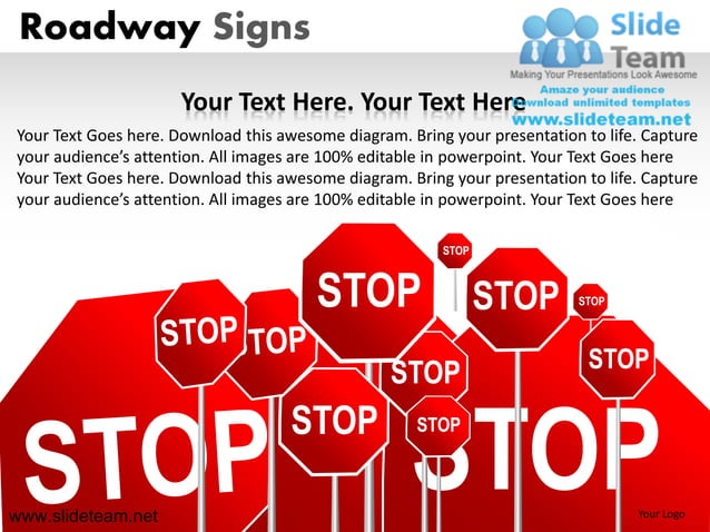 Roadway highway freeway exit signs billboards warning cauton teamwork ...