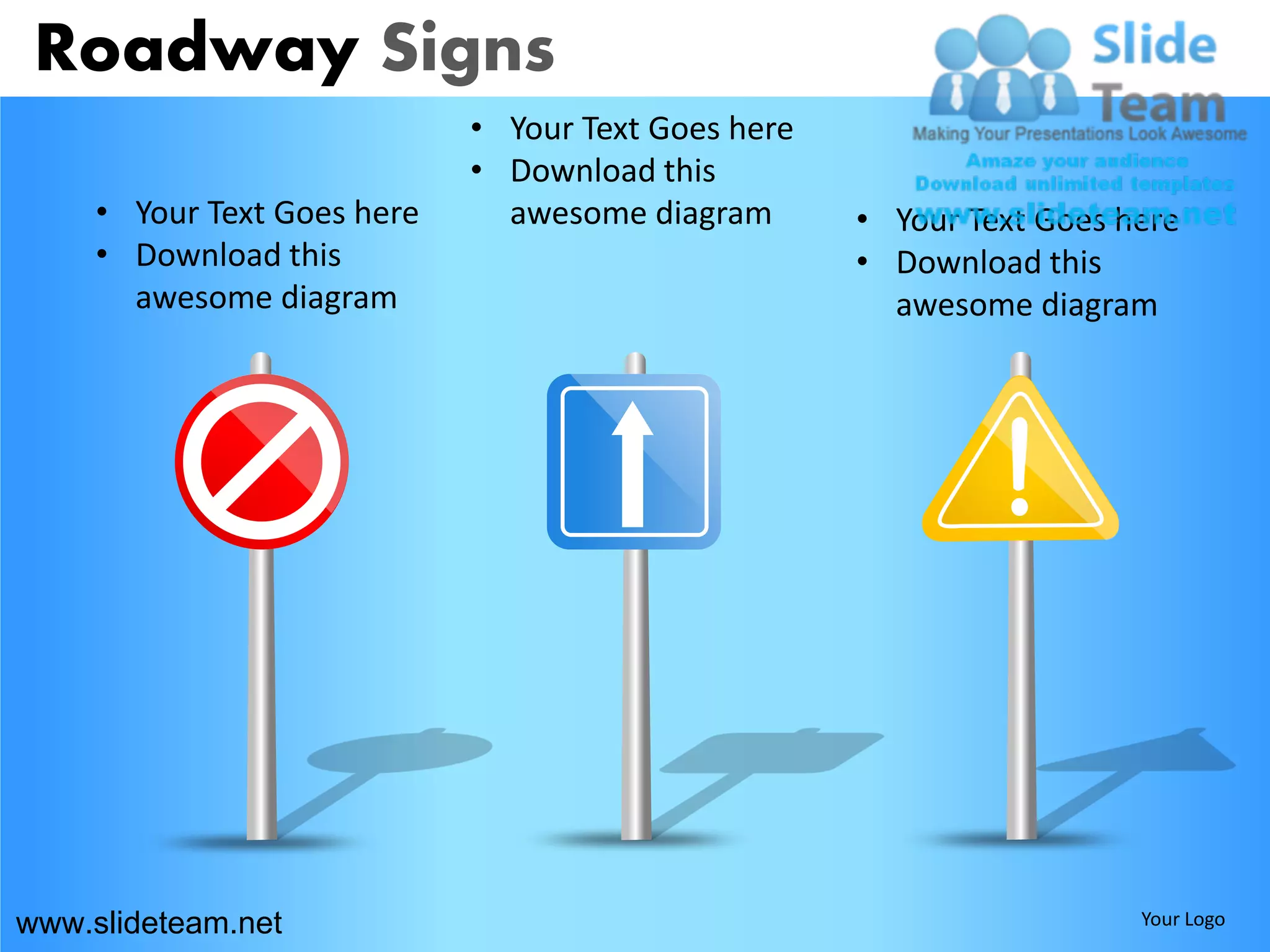 Roadway highway freeway exit signs billboards warning cauton teamwork ...