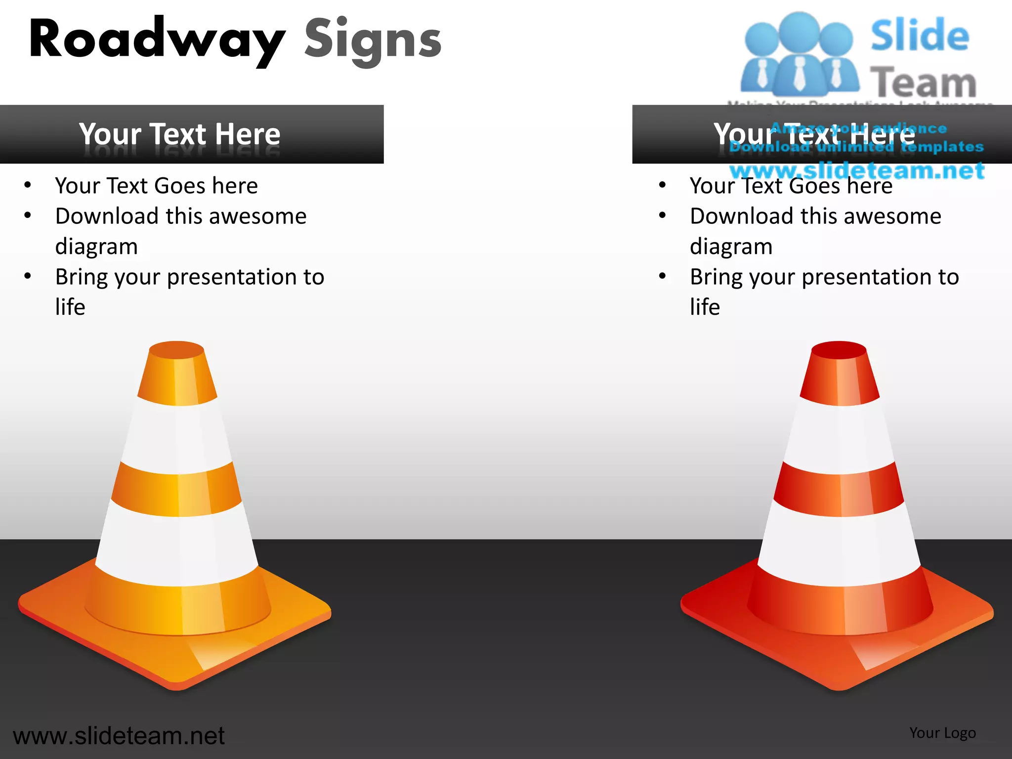 Roadway highway freeway exit signs billboards warning cauton teamwork ...