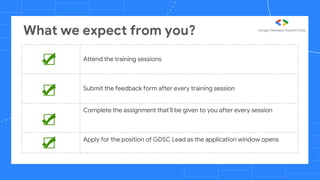 Roadway to GDSC- Session 1 Powerpoint Presentation | PPTX