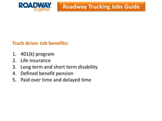 Roadway trucking jobs | PPTX