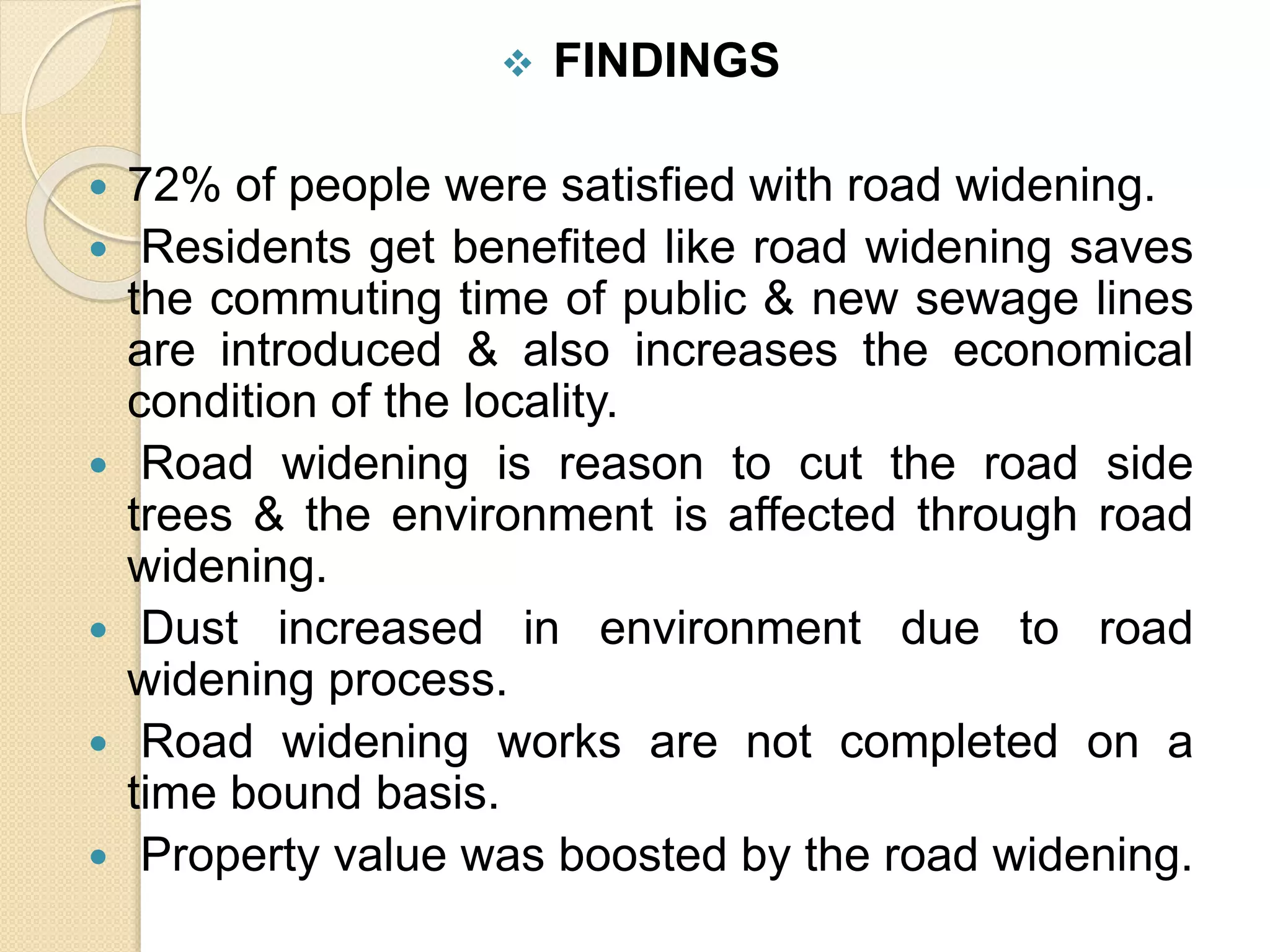 Road widening ppt | PPTX