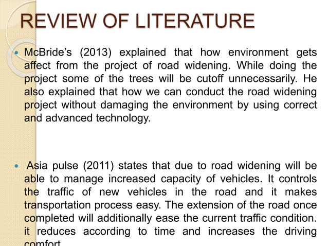 Road widening ppt | PPTX | Environment | Science