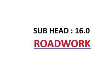 Roadwork from CPWD specification | PDF