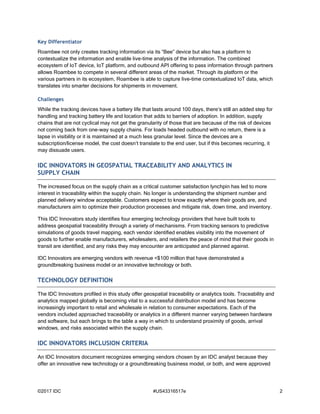 Roambee chosen as an idc innovator | PDF