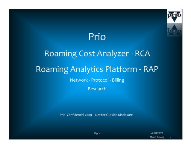 Roaming Analytics Platform V1.1 | PPT