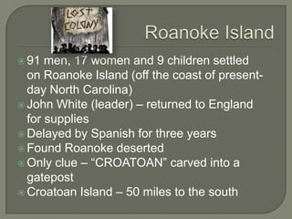 Roanoke Island and Jamestown | PPTX