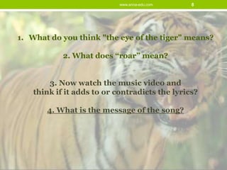 ESL song - Kety Perry - Roar - Lesson Plan | PPTX