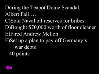 Roaring 20's Jeopardy Review | PPT