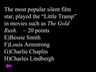 Roaring 20's Jeopardy Review | PPT