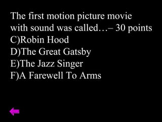 Roaring 20's Jeopardy Review | PPT