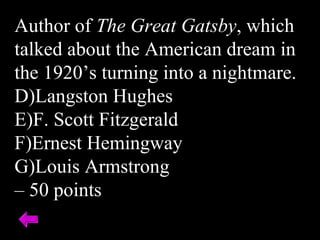 Roaring 20's Jeopardy Review | PPT