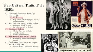 Roaring 20s Slides, Scopes Trial and the Cultural Conflict of the 1920s ...