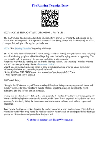 Roaring Twenties Essay | PDF | Jazz | Music