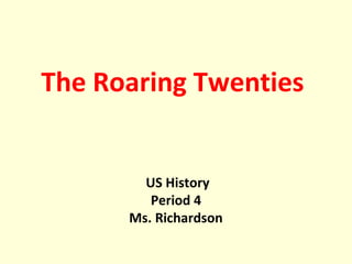 The Roaring Twenties (1920s) | PPT