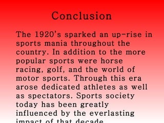 Roaring Twenties Sports | PPT