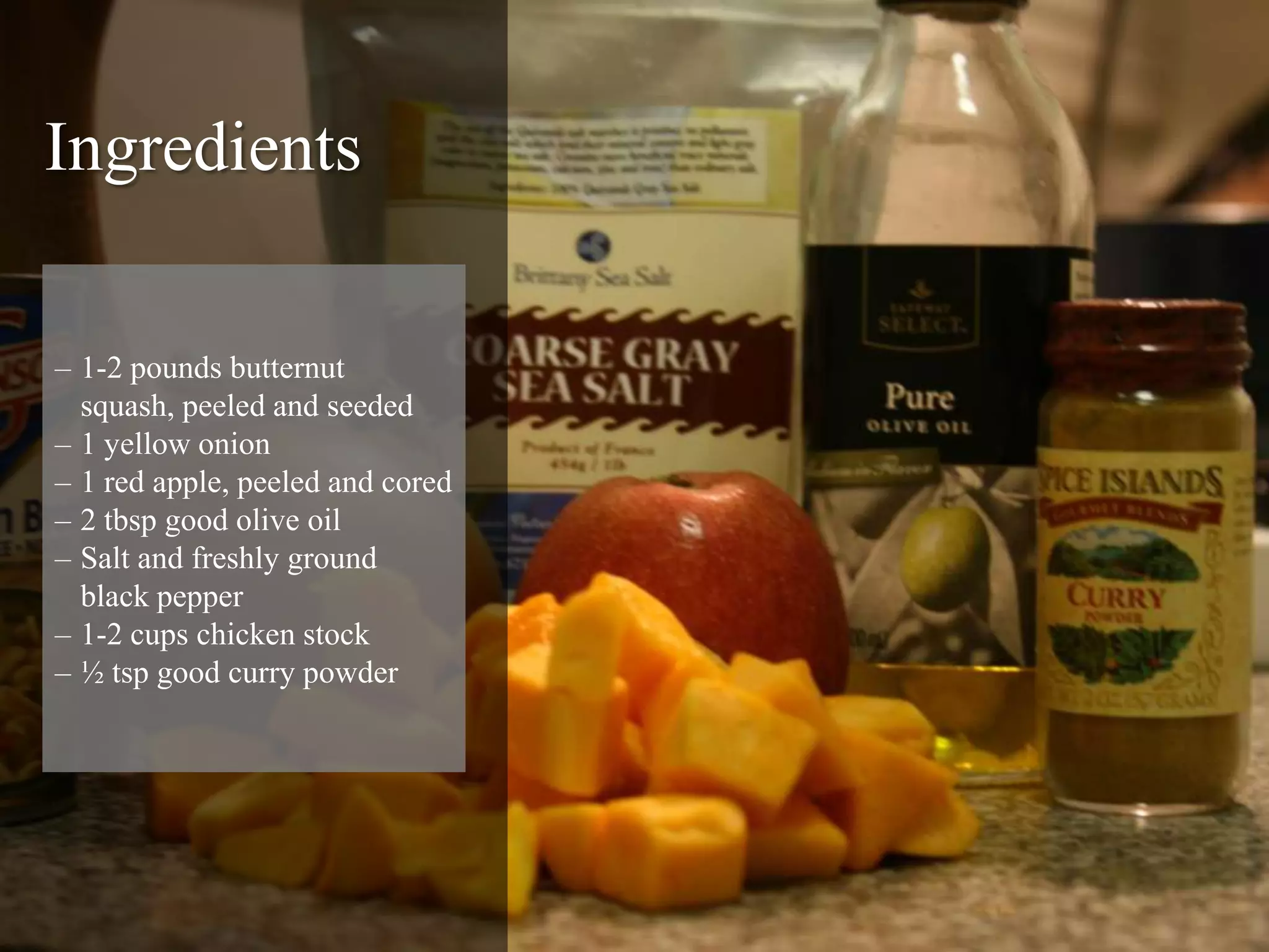 Roasted Butternut Squash Soup & Curry Condiments | PPTX