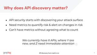 API Discovery from Crawl to Run - Rob Dickinson, Graylog | PPTX