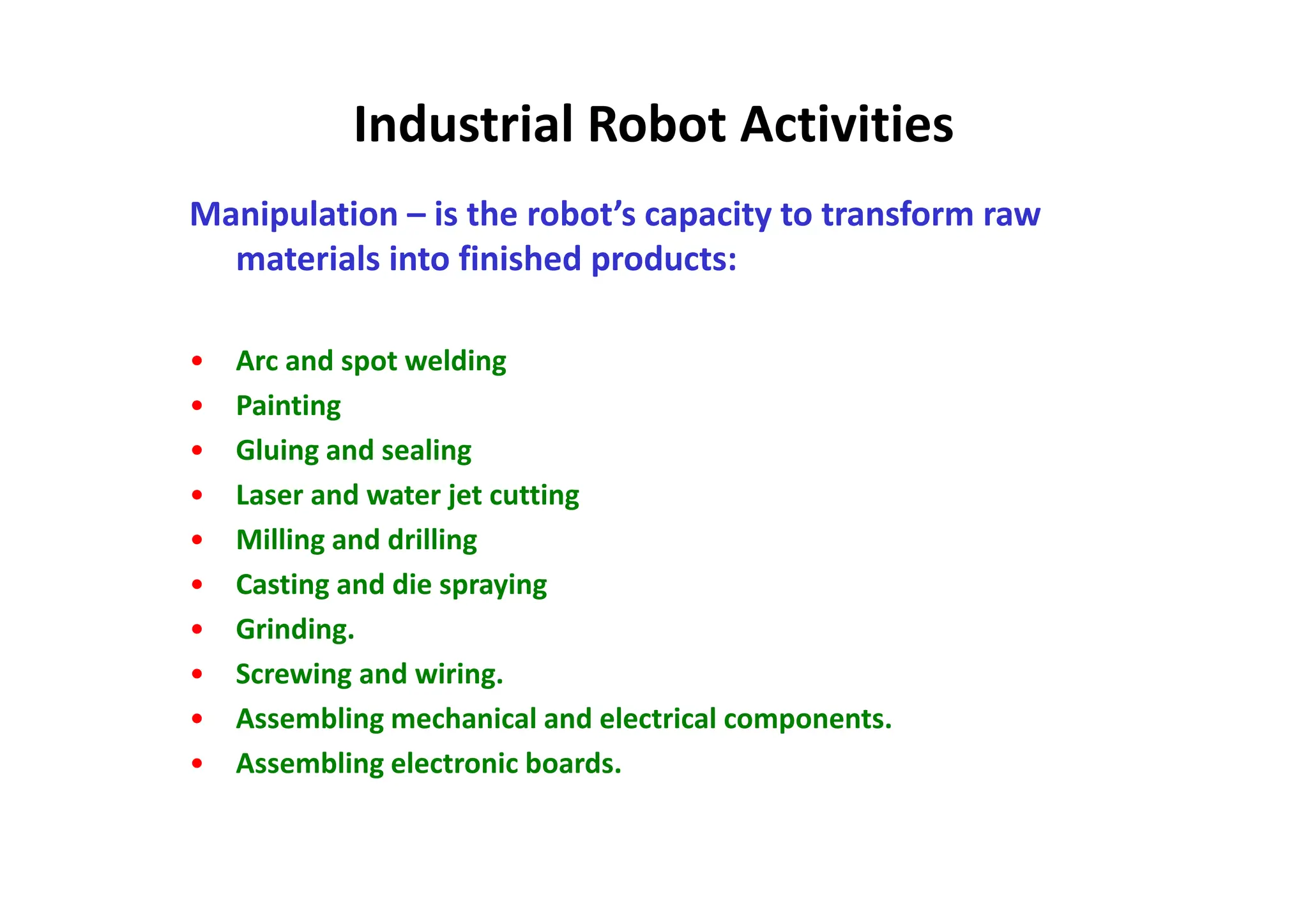Robotics 4M Topic slides about types of robots | PPT