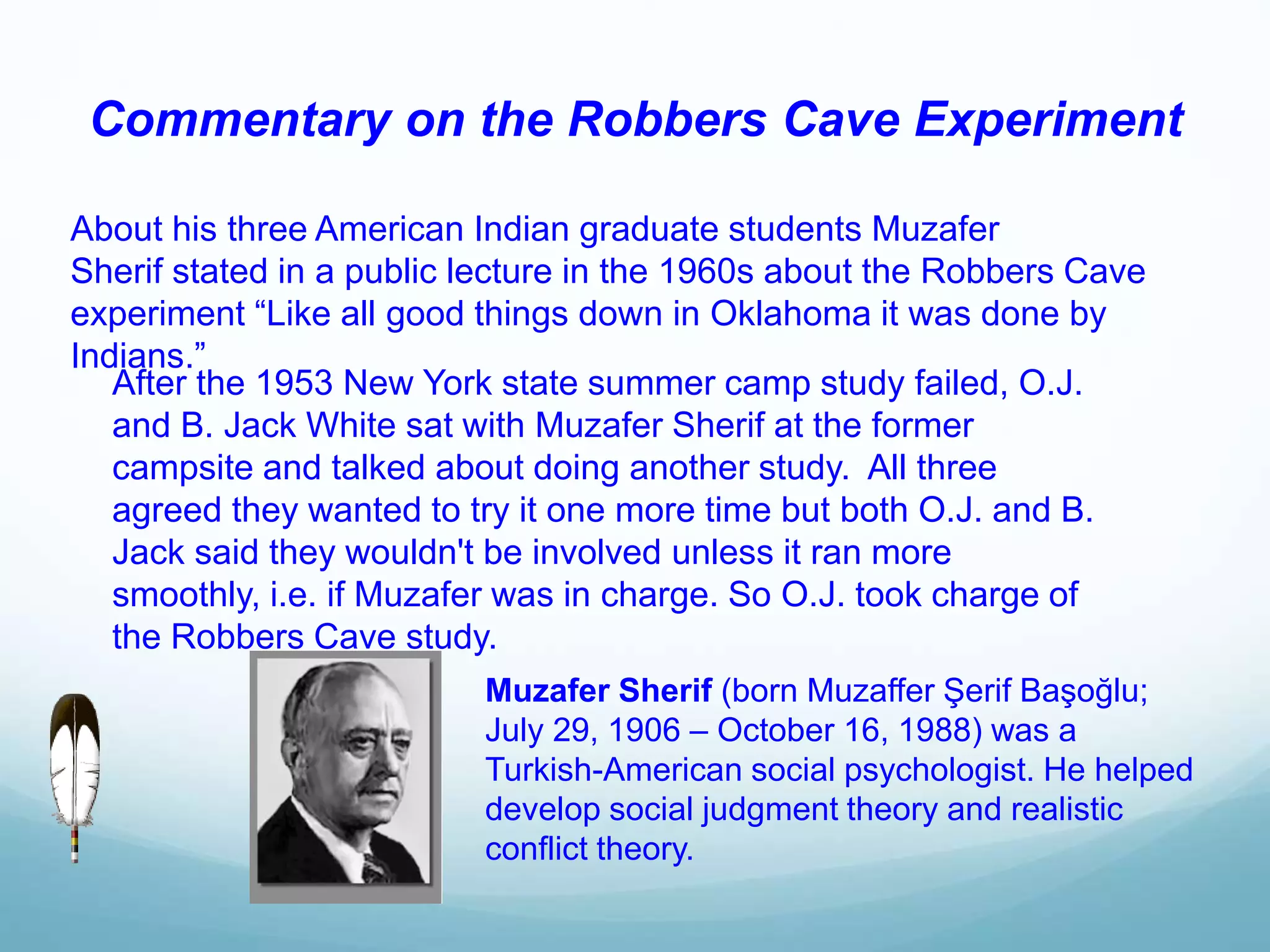 Robbers Cave Study Summary | PPTX