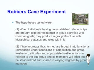 Robbers Cave Study Summary | PPTX