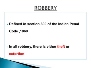 Robbery IPC S390 | PPTX