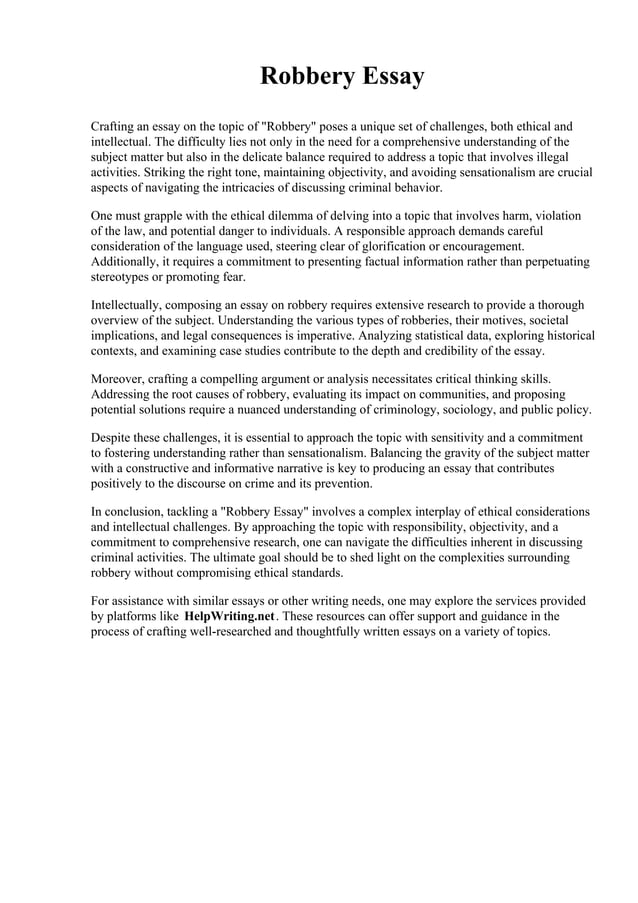 Robbery Essay | PDF