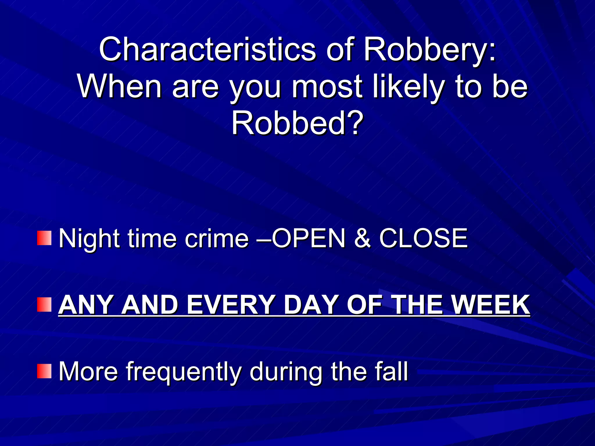 Robbery prevetion and awareness | PPT