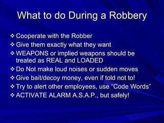 Robbery prevetion and awareness | PPT