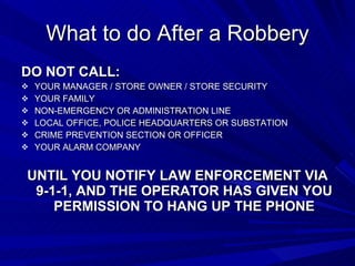 Robbery prevetion and awareness | PPT