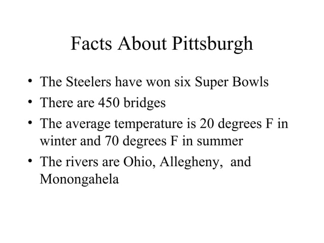 All About Pittsburgh | PPT