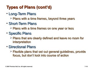 Foundations of Planning ( Management Chapter 7 ) | PPT