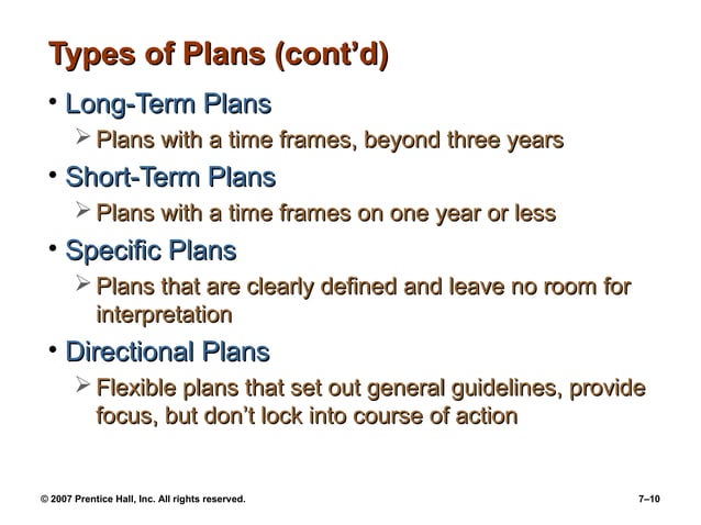Foundations of Planning ( Management Chapter 7 ) | PPT