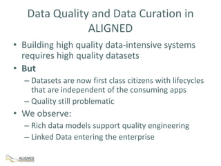 ALIGNED Data Curation Methods and Tools | PPT