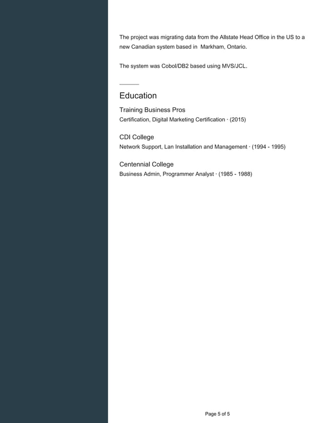 Rob Cairns CV and Profile | PDF