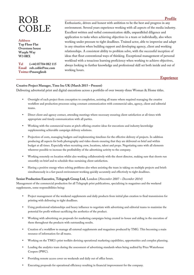 Rob Coble CV sept 15 | PDF