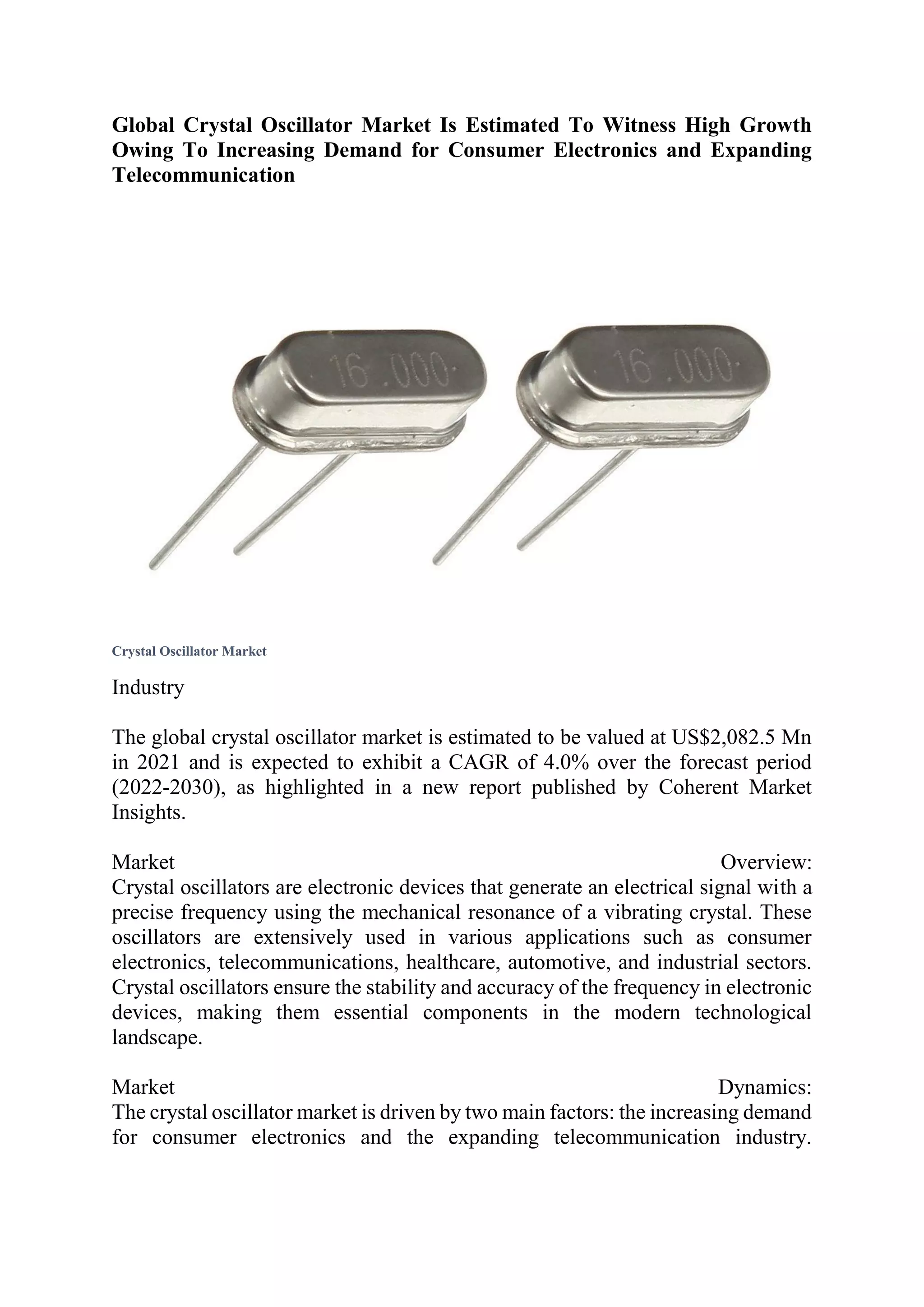Crystal Oscillator Market | PDF
