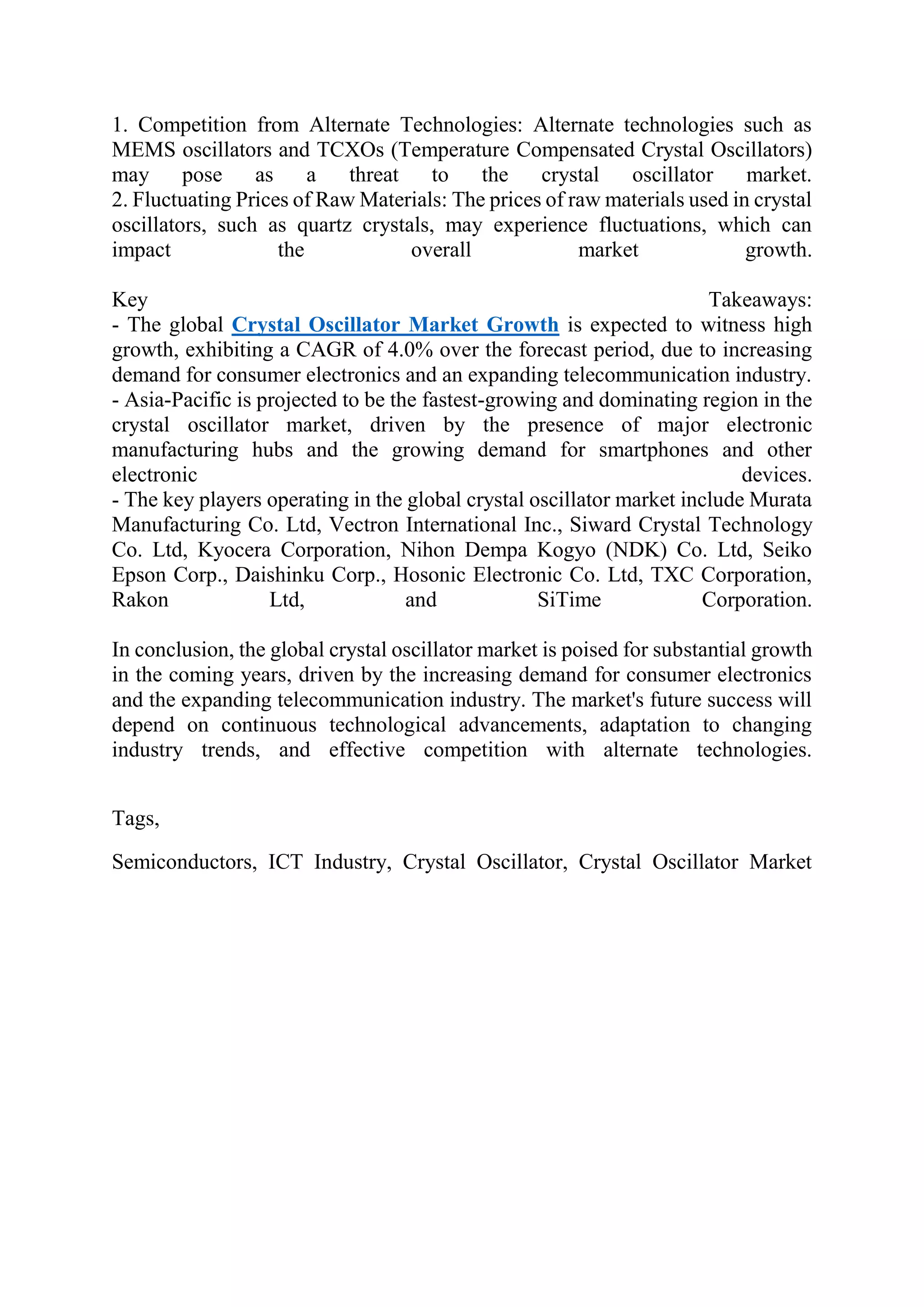 Crystal Oscillator Market | PDF
