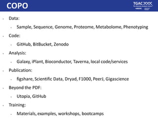 COPO - Collaborative Open Plant Omics, by Rob Davey | PDF | Databases ...