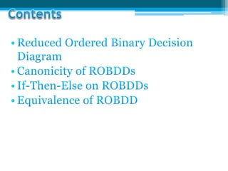 ROBDD&Charecteristics | PPT